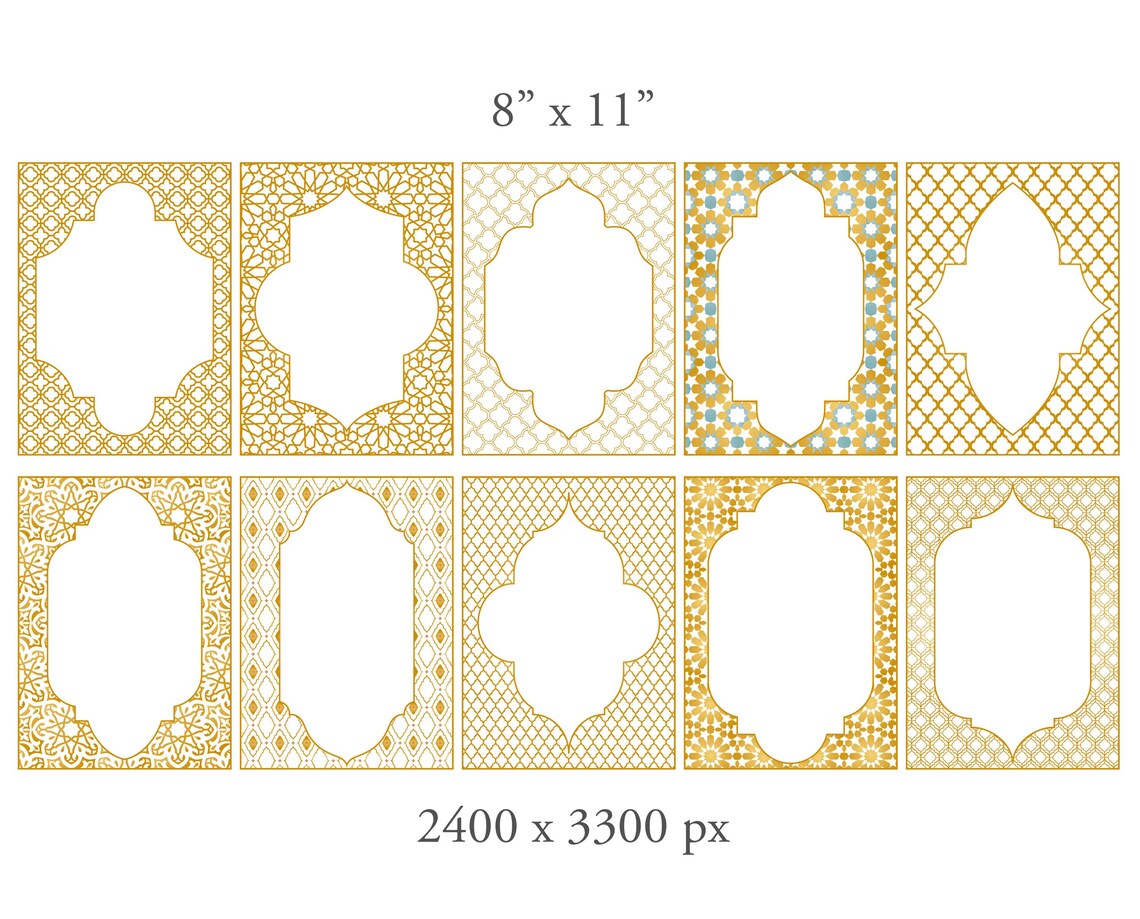 Arabic Frames. Vector Moroccan Borders Bundle. Digital Clipart Svg, Png ...