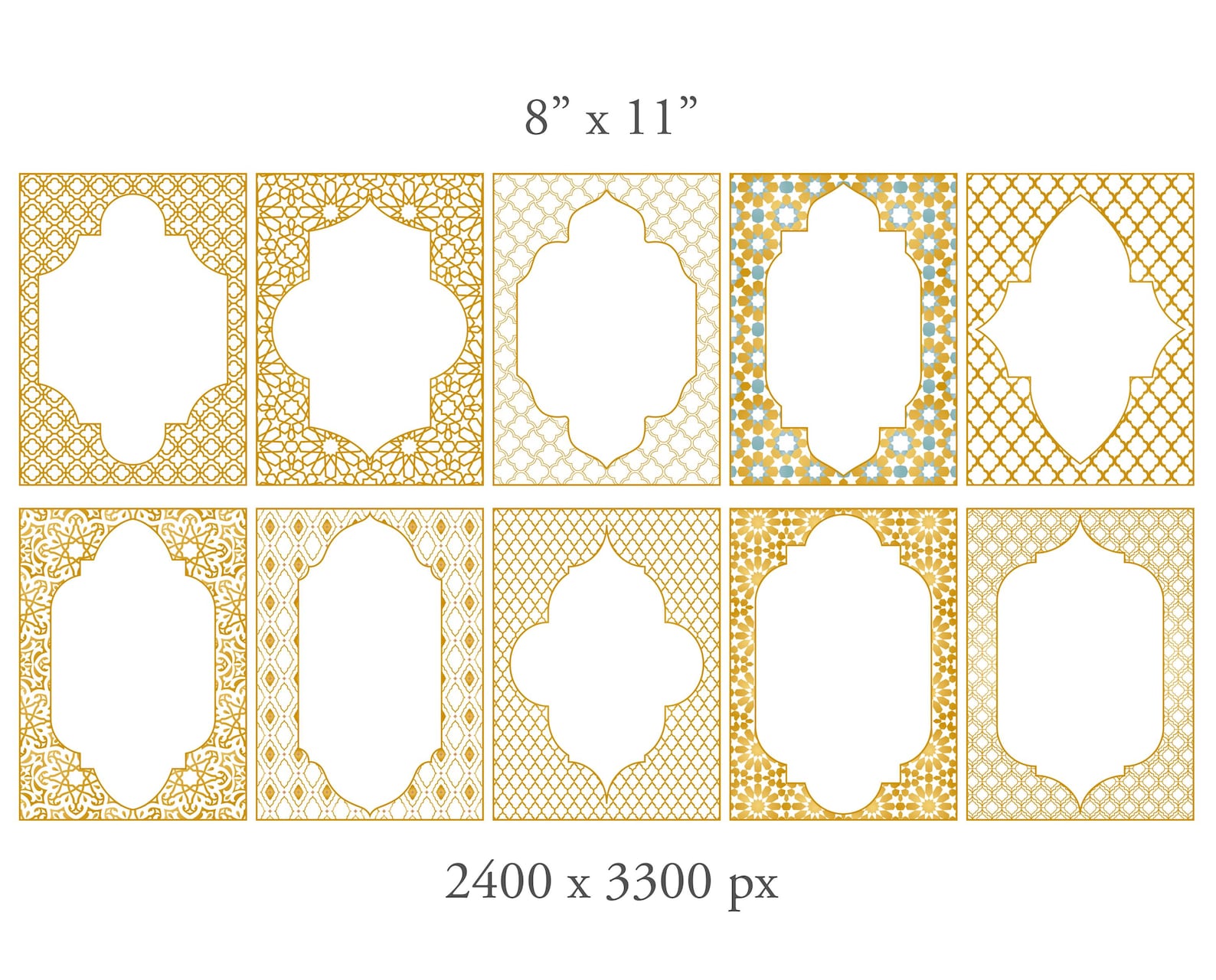 Arabic Frames. Vector Moroccan Borders Bundle. Digital Clipart Svg, Png ...