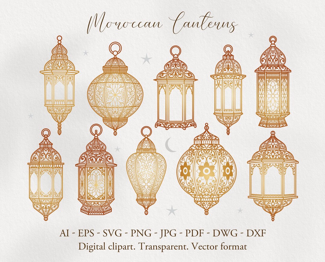 Moroccan Lanterns SVG Digital Clipart. Moroccan Lamp. Vector Format ...