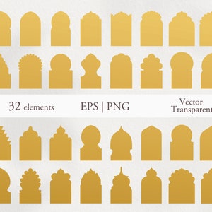 Arabic Arches Silhouette Bundle. Arabian Ornament. Digital Clipart. EPS ...