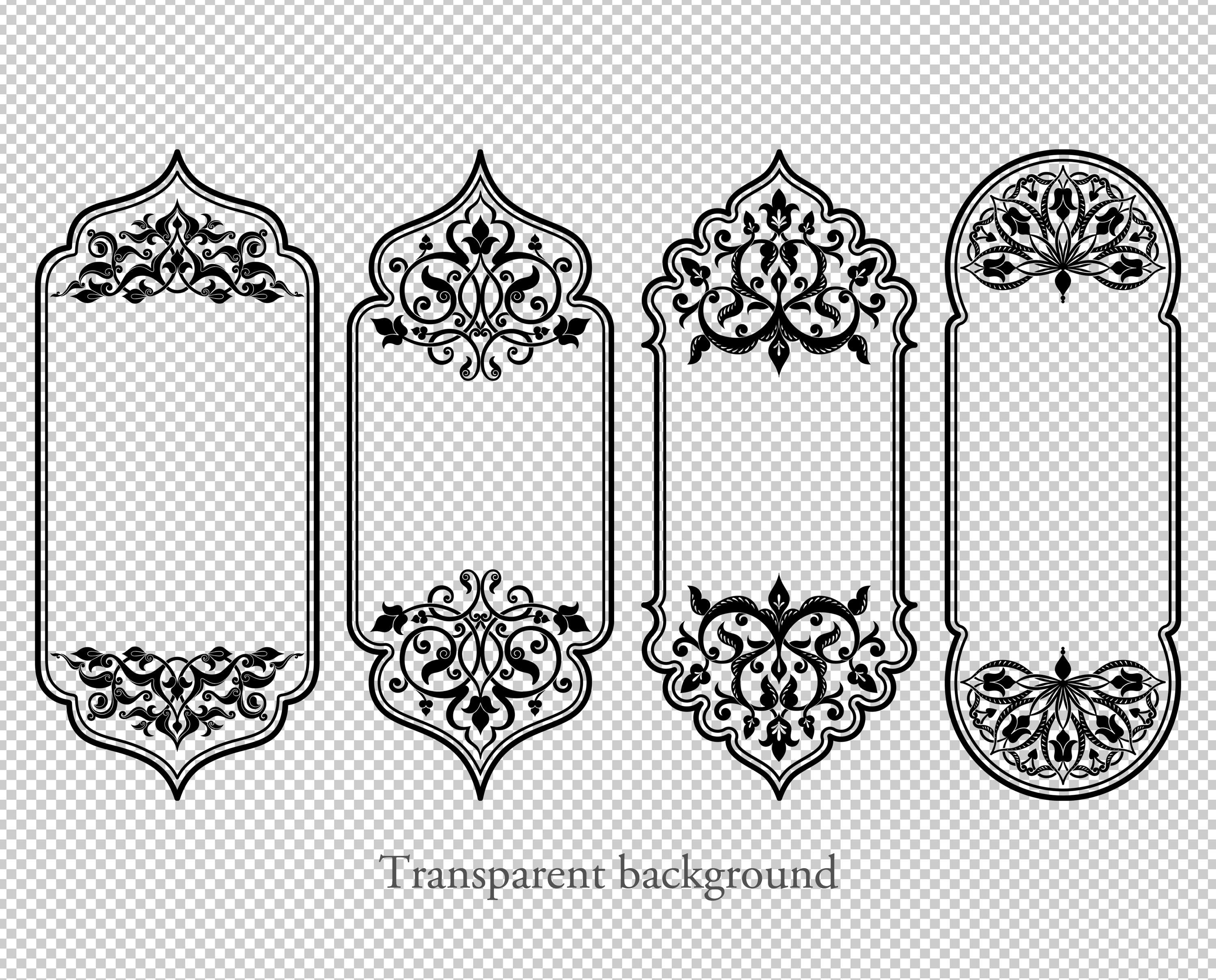 Oriental Digital Frame Templates. Borders Bundle. SVG Vector PNG ...