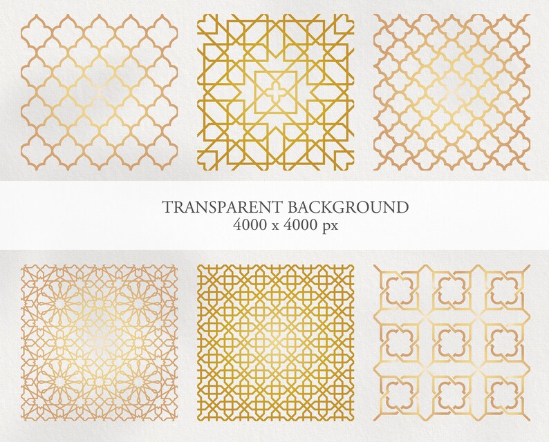 Oriental Arabic Seamless Digital Paper. Arabian Golden Ornament Bundle ...