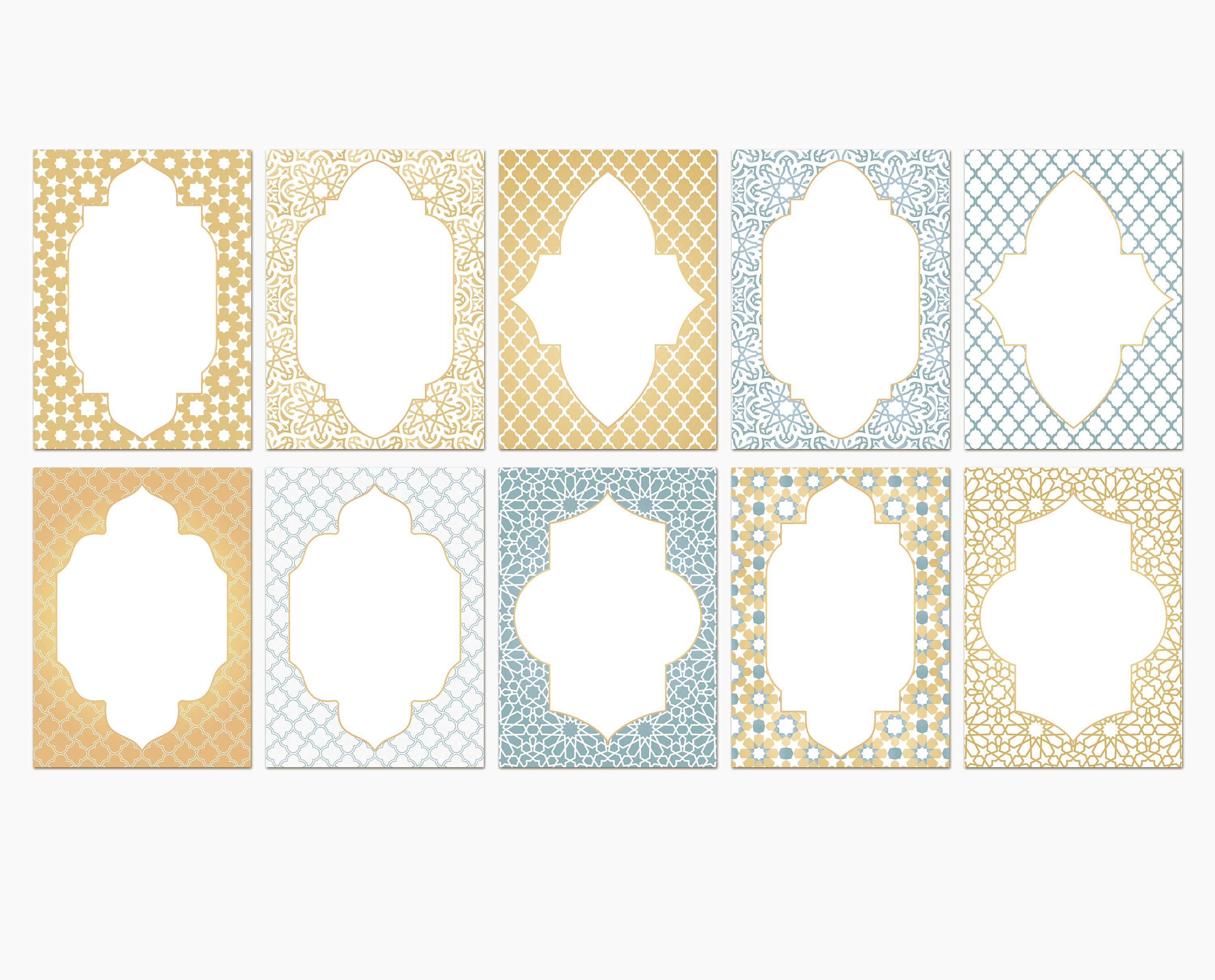 Moroccan Arabic Frames. Vector Borders Bundle. Digital Clipart EPS ...