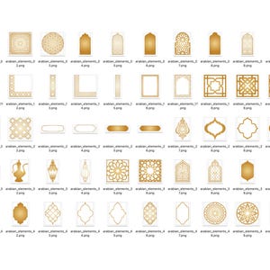 SALE 50 Arabian Oriental Vector Elements. Arabic Ornament. Digital ...