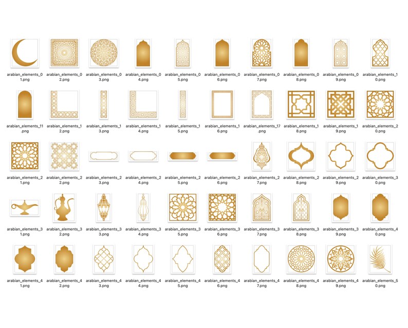 SALE 50 Arabian Oriental Vector Elements. Arabic Ornament. Digital ...