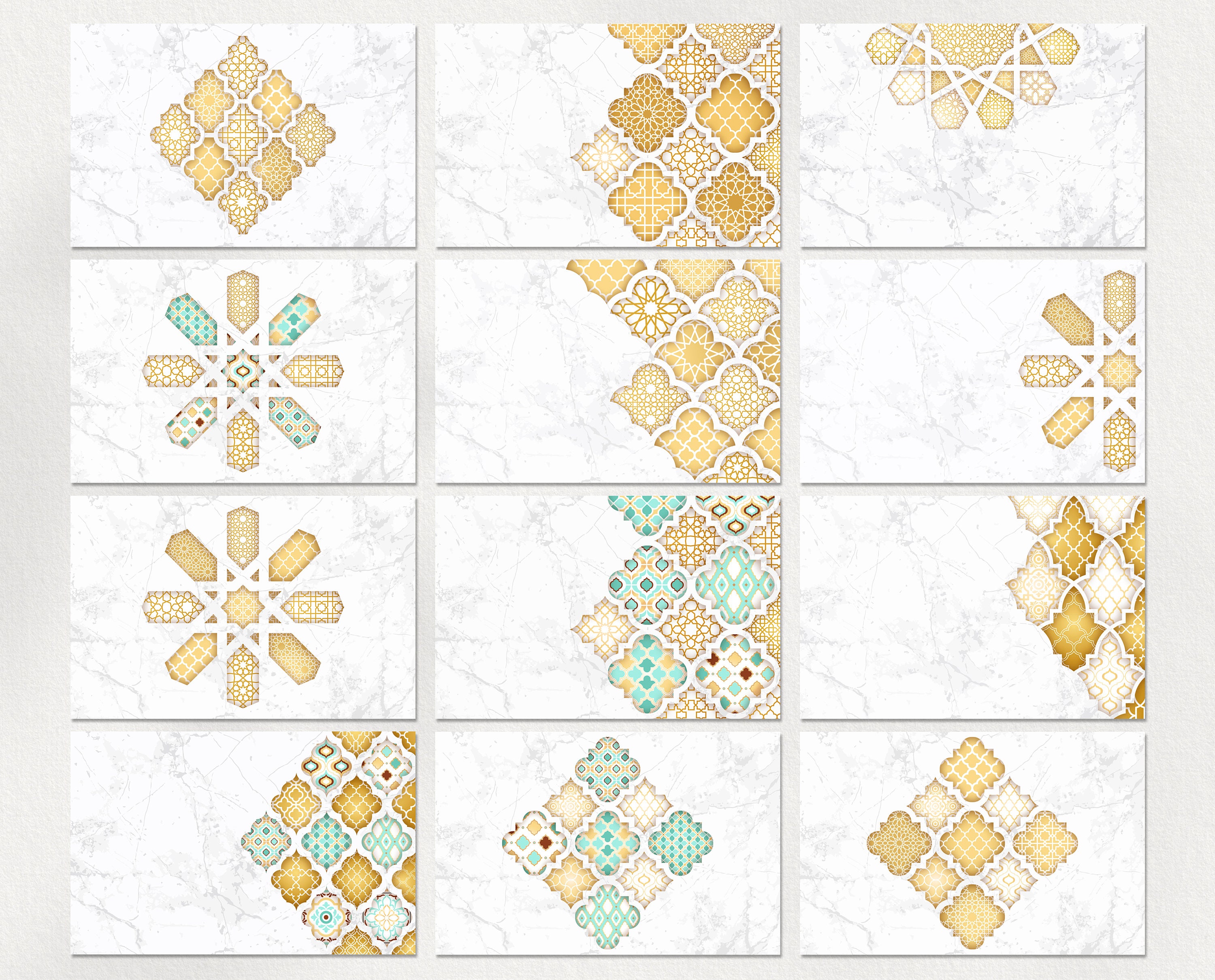 Moroccan Digital Posters Set. Arabic Cards, Background, Invitation ...