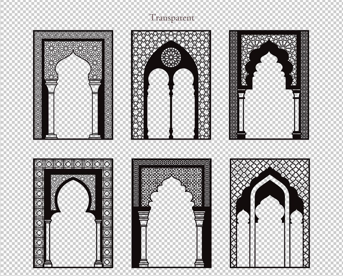 Arabian Arches Set. Moroccan Poster. SVG Vector Cut File. Arabic ...