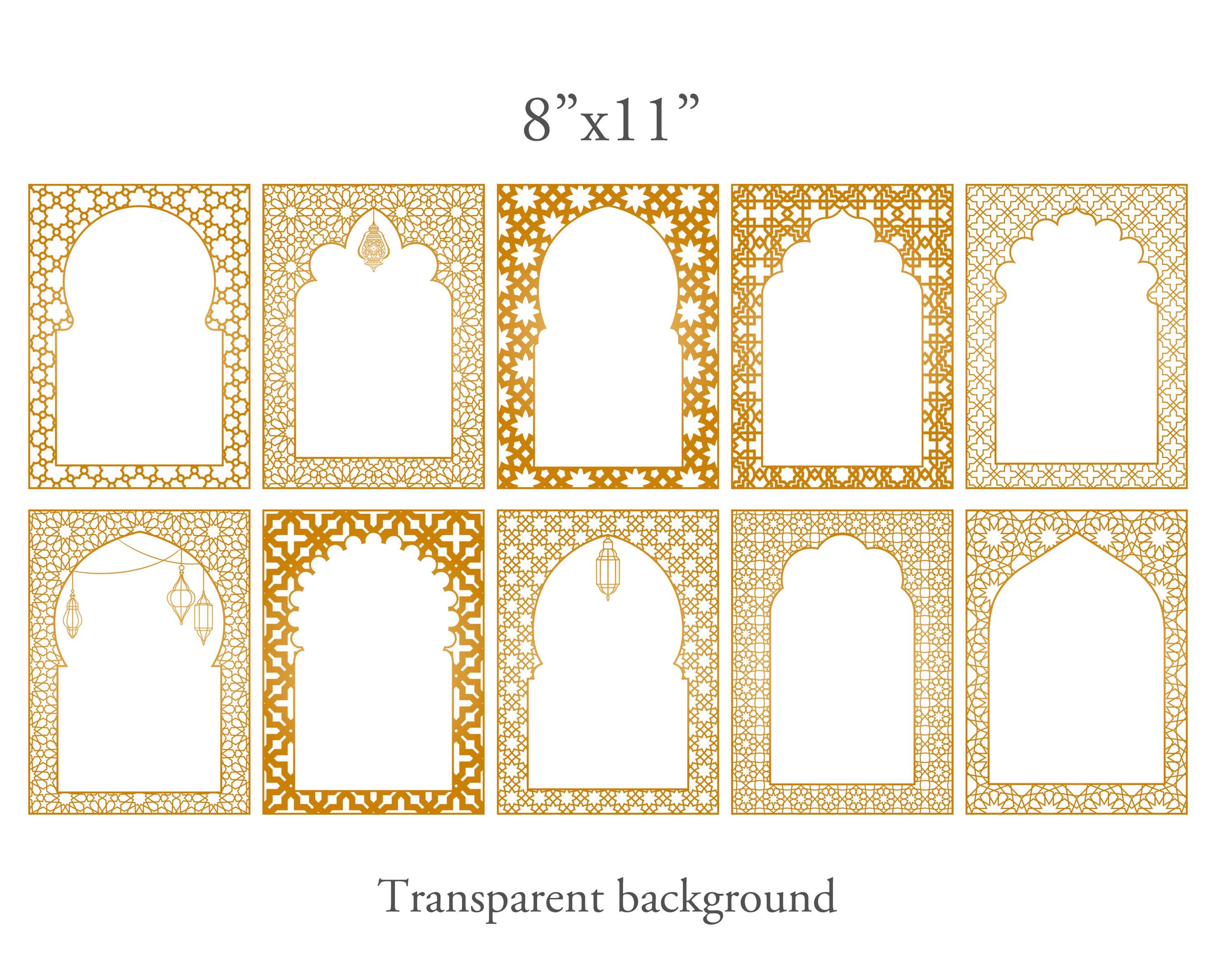 Arabic Frames. Borders Bundle. Digital Clipart. Svg. Png Transparent ...