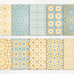 Arabic Seamless Mosaic Digital Paper. Moroccan Tile. Arabian Ornament ...