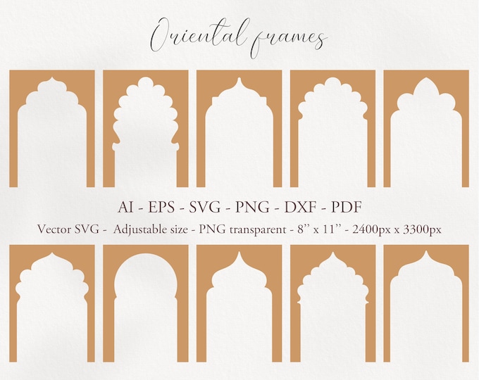 Arab Frame Vector Designs 25 Clipart Bundle SVG Instant Download ...