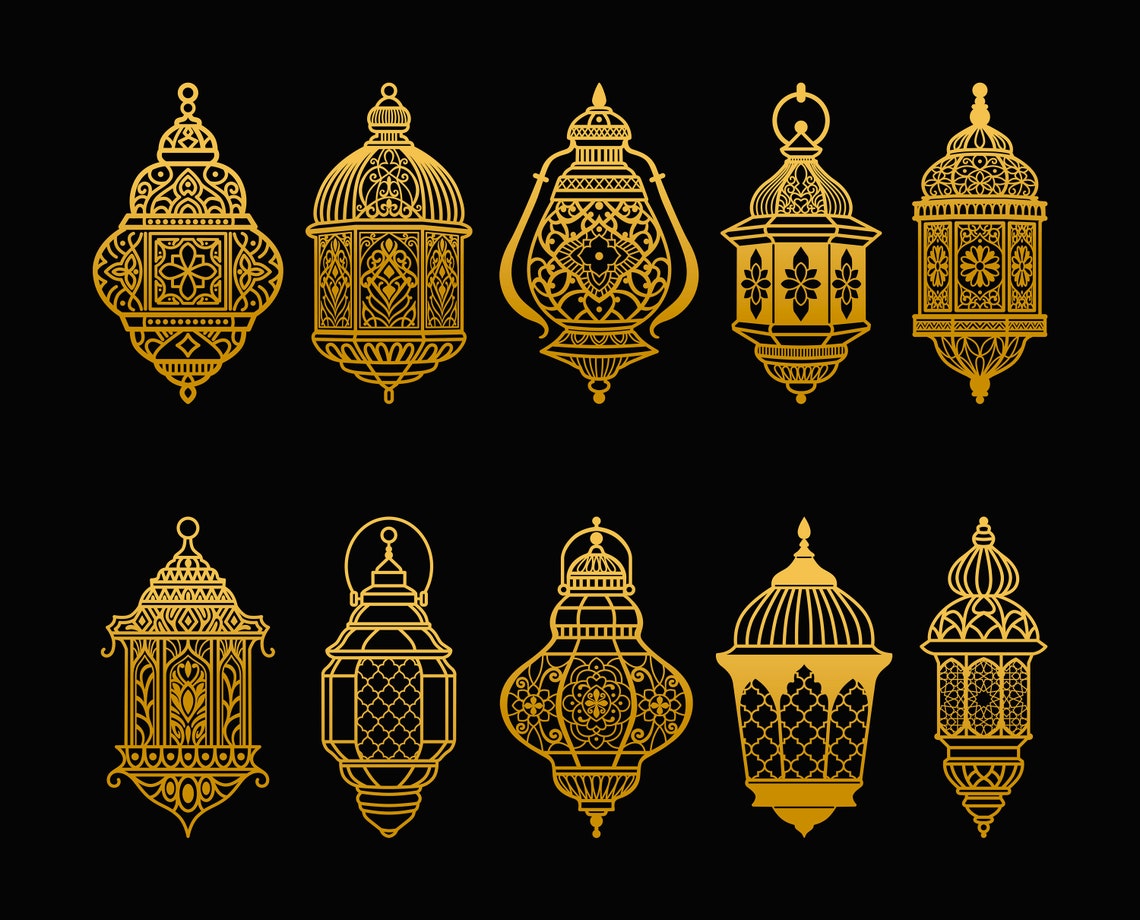 Moroccan Lanterns Clipart. Moroccan Lamp. EPS, SVG Vector Format, PNG ...