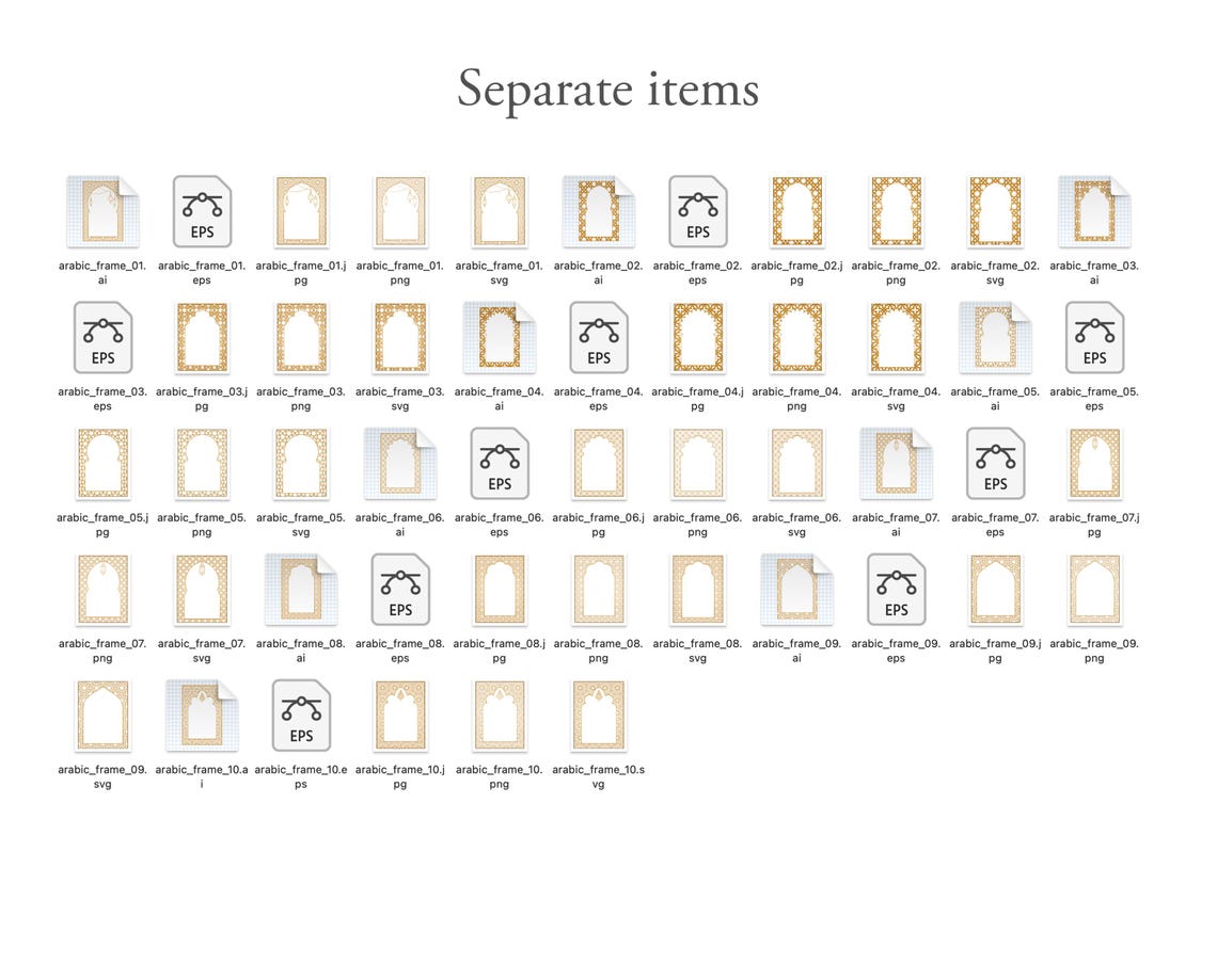 Arabic Frames. Borders Bundle. Digital Clipart. Svg. Png Transparent ...