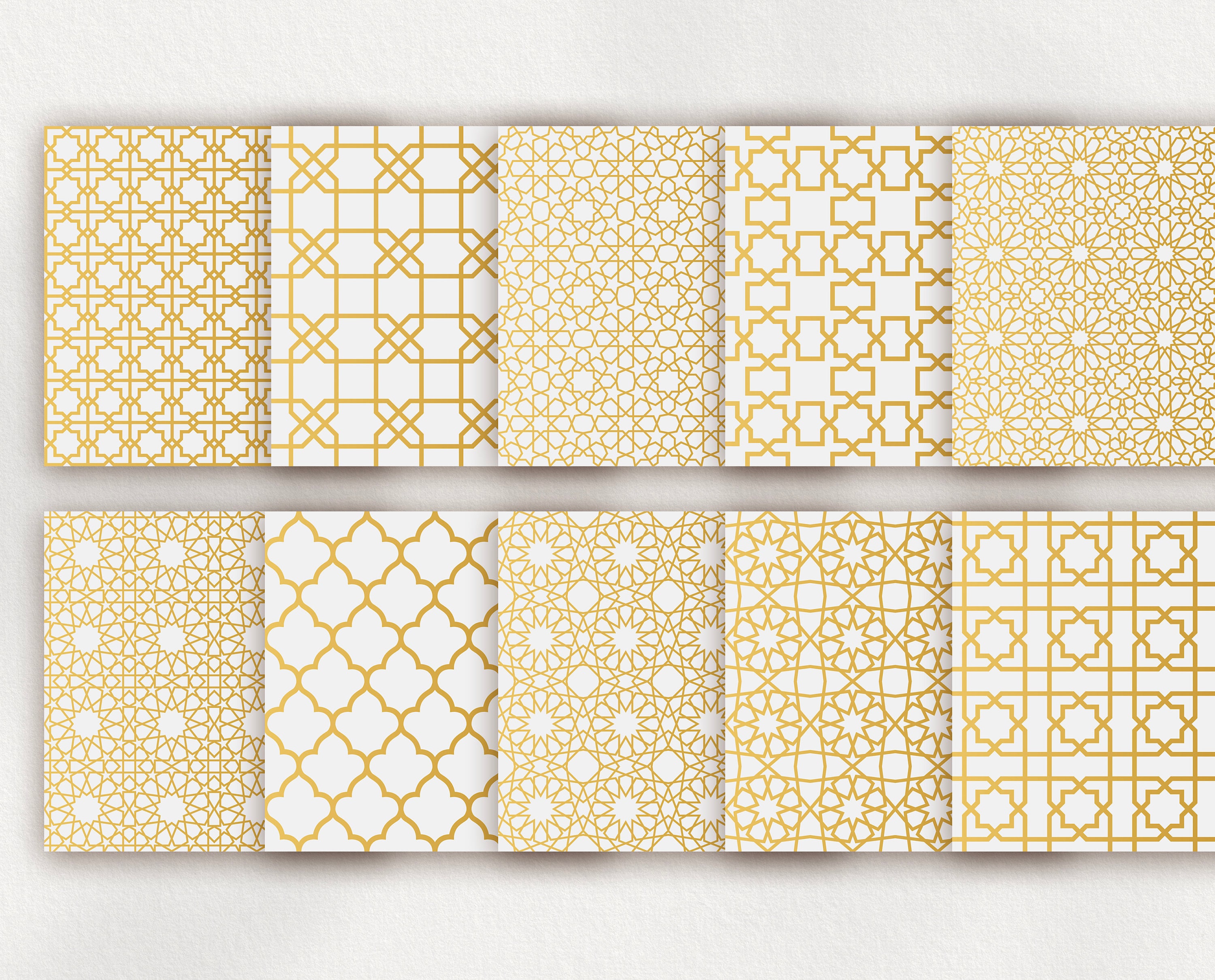 10 Arabic Seamless Digital Pattern. Arabian Golden Ornament Bundle. JPG ...