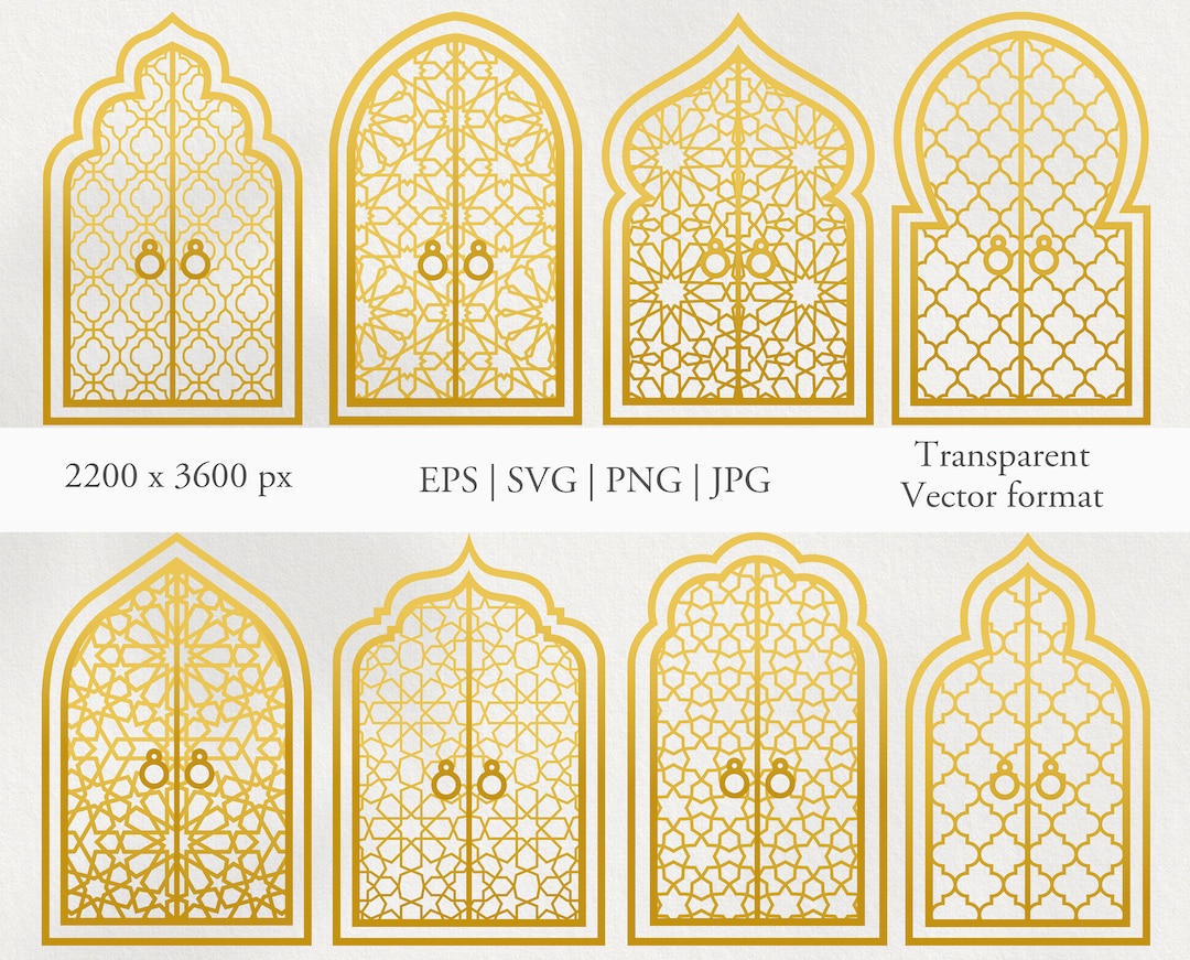 Arabic Arches Silhouette Bundle. Arabian Ornament. Digital Clipart. SVG ...