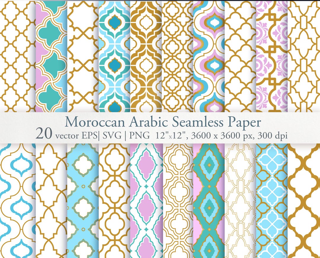 Moroccan Arabic Vector Seamless Pattern. Arabic Digital Paper ...