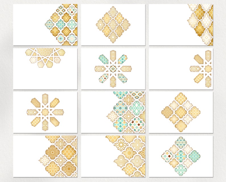 Moroccan Digital Posters Set. Arabic Cards, Background, Invitation ...