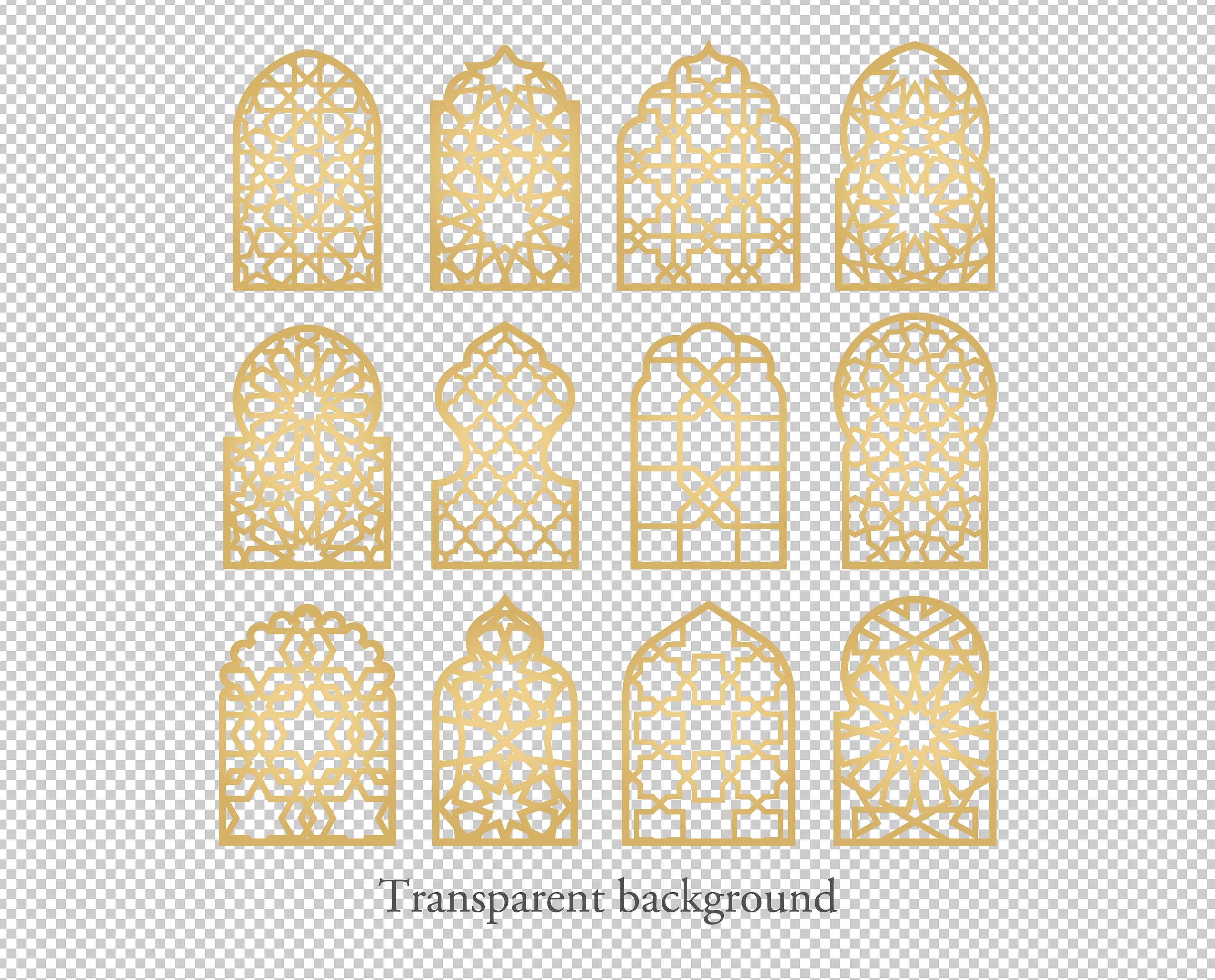 Arabic Arches Silhouette Bundle. Arabian Ornament. Digital Clipart. Ai ...