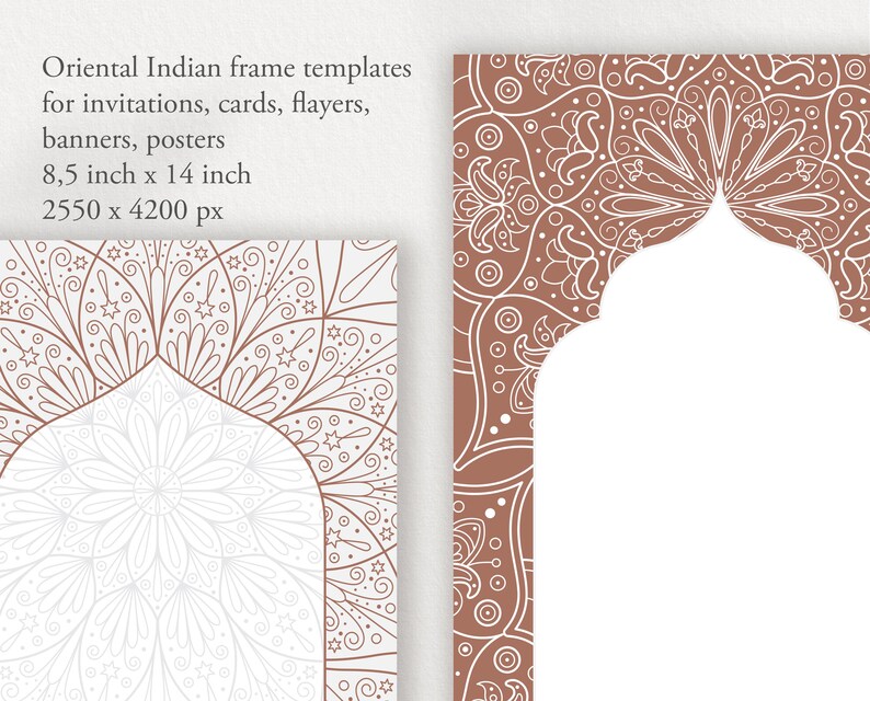 Indian Mandala Frame Templates, Arabian Arch (digital Download) - Etsy