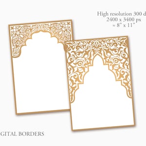 Arabic Golden Vector Frames. SVG Arabic Frames. Digital Arabian Borders ...
