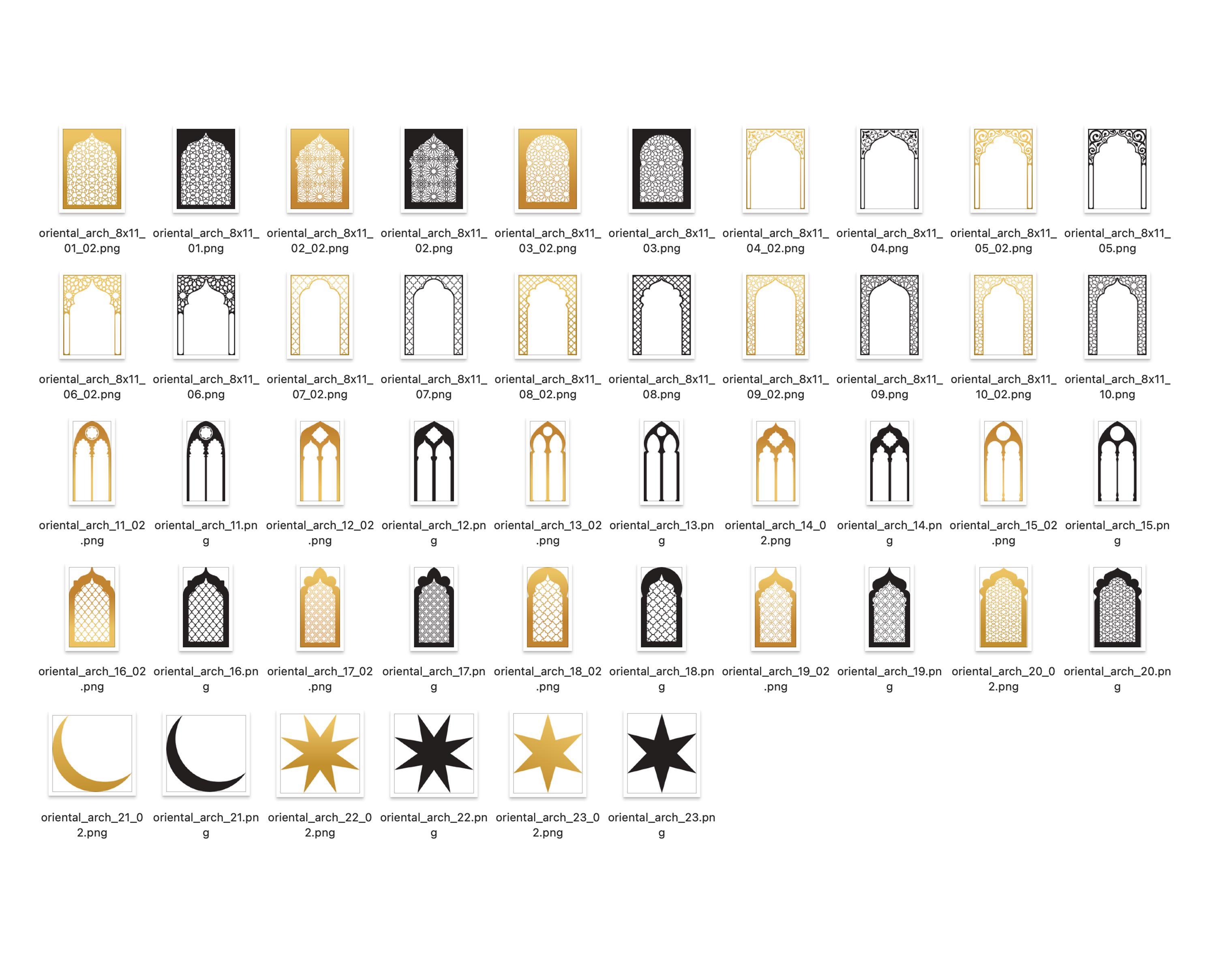 Arabian Arches Digital Bundle. Moroccan Vector Arches. SVG Arabic Cut ...