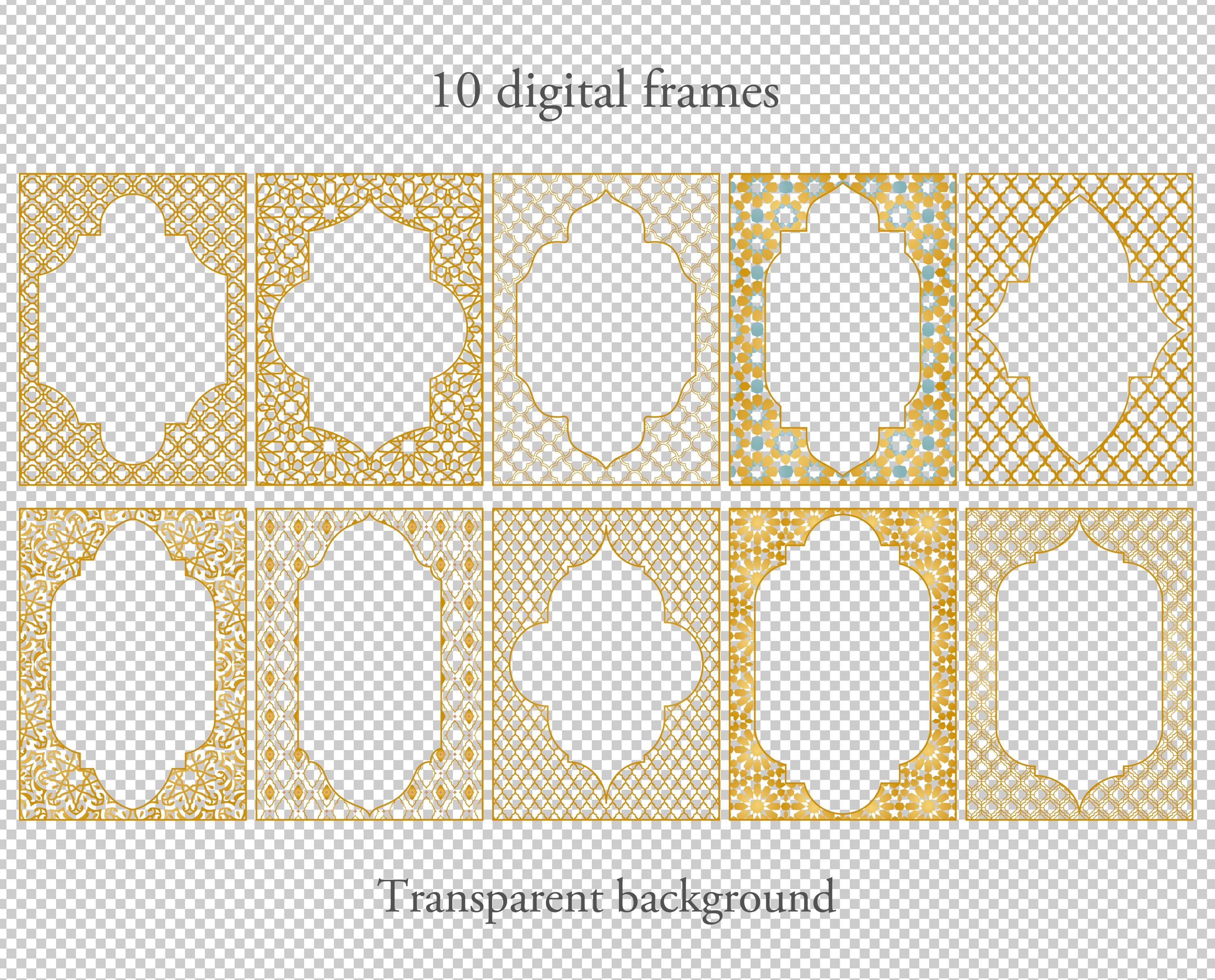 Arabic Frames. Vector Moroccan Borders Bundle. Digital Clipart Svg, Png ...