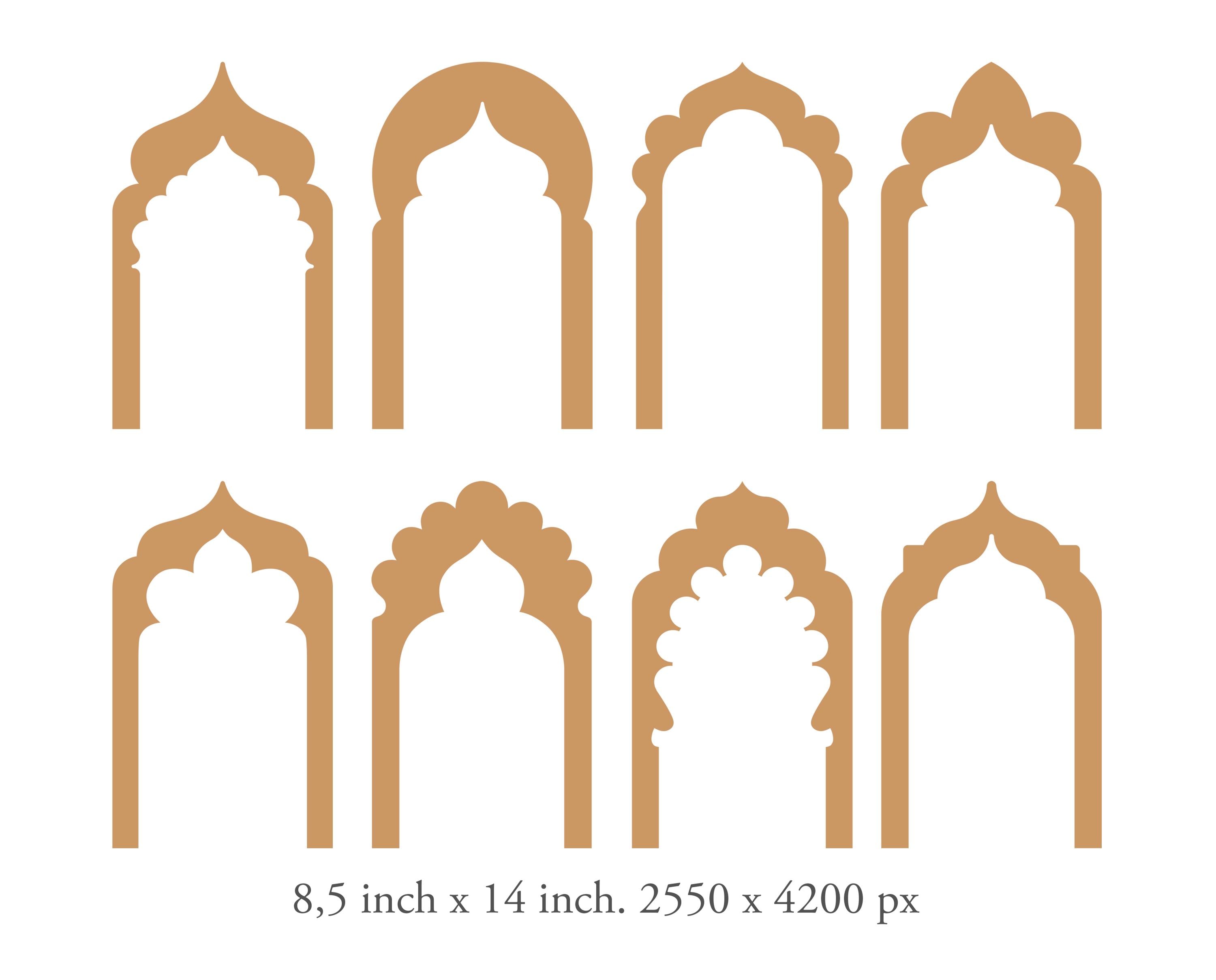 Oriental Arabic Arches Digital Bundle. Moroccan Vector Arch. SVG Arabic ...