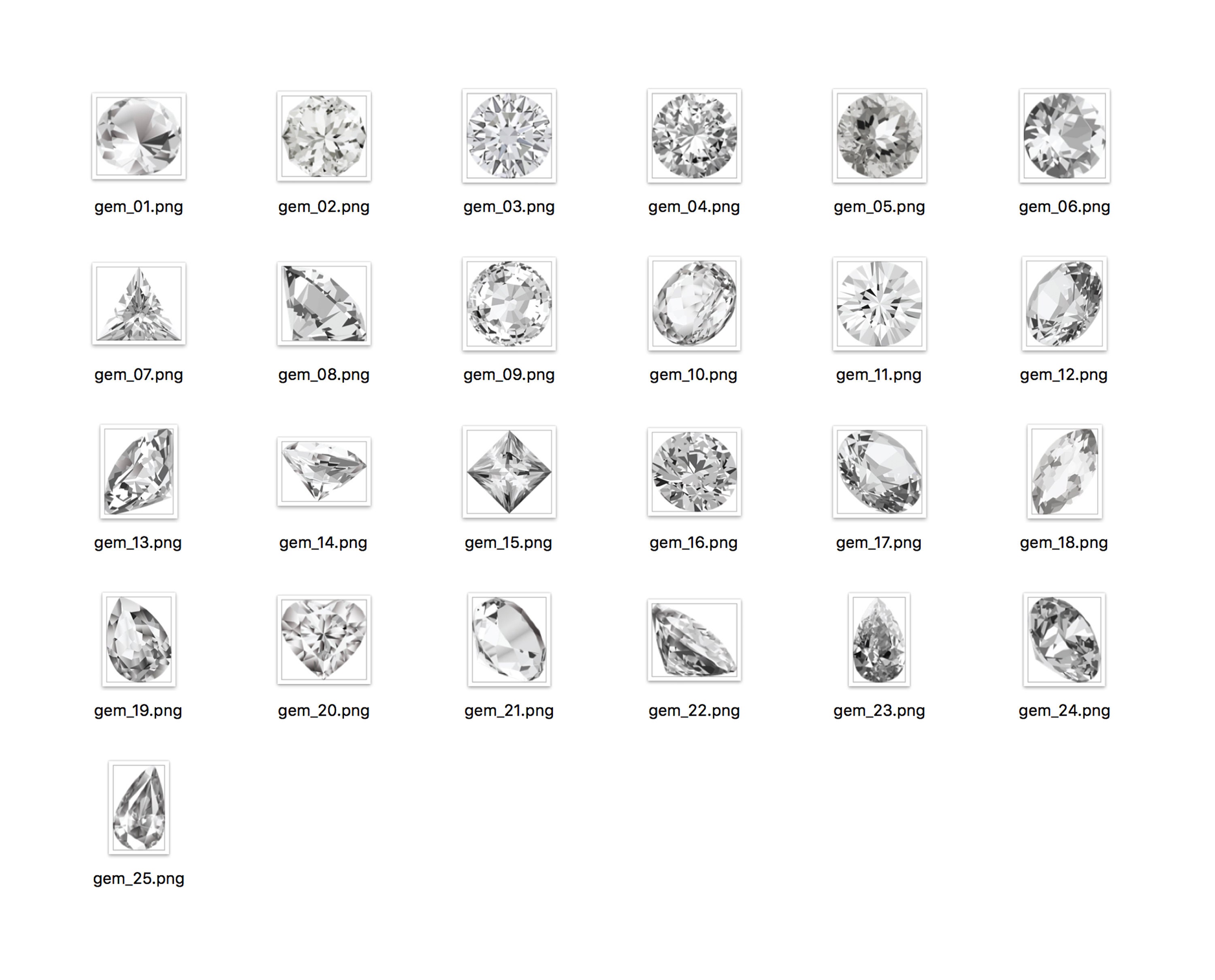 Gemstone Vector Clipart. PNG Diamond Bundle Rhinestones Jewellery ...