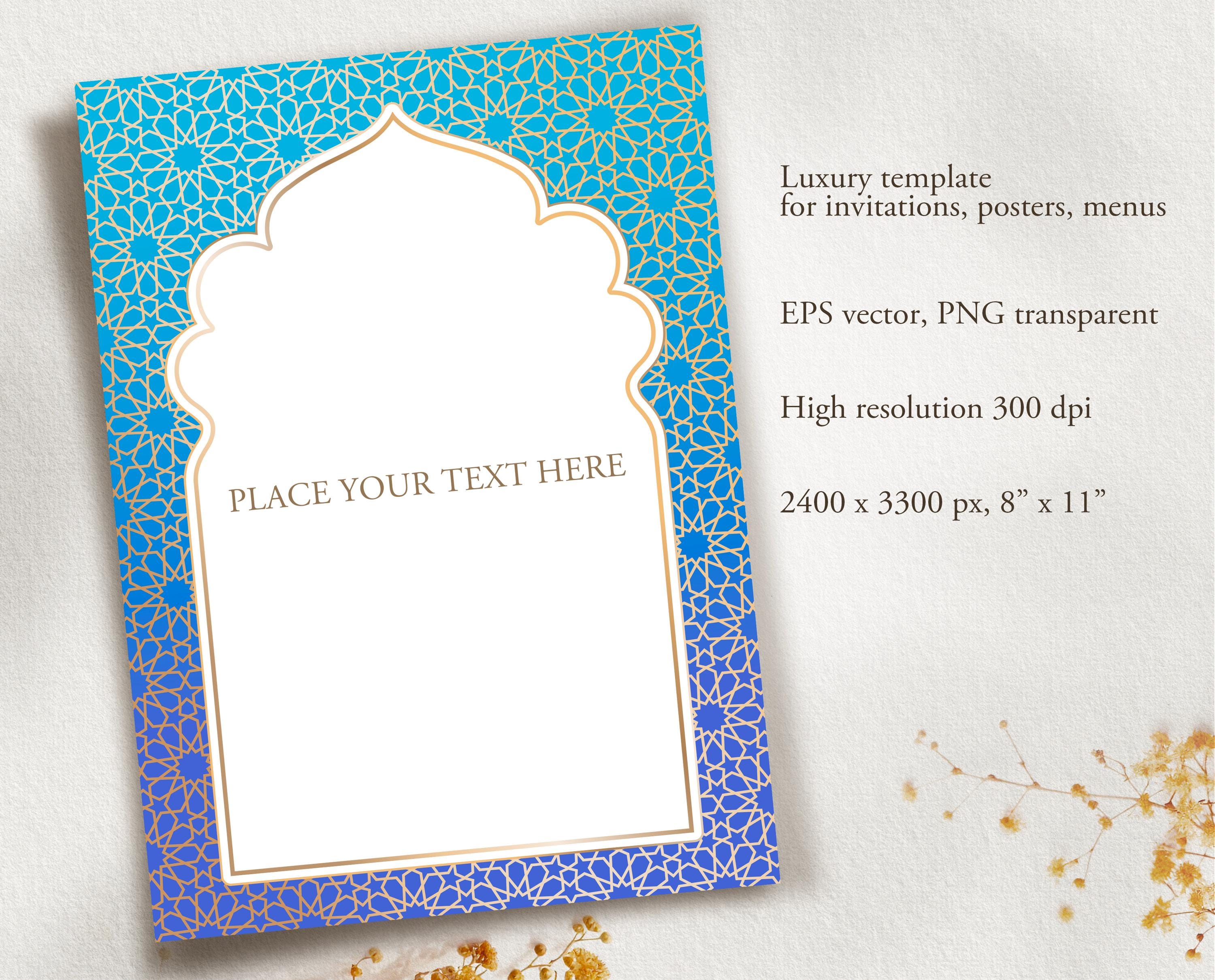 Oriental Arabic Colorful Frame Templates. Borders Bundle. Digital ...
