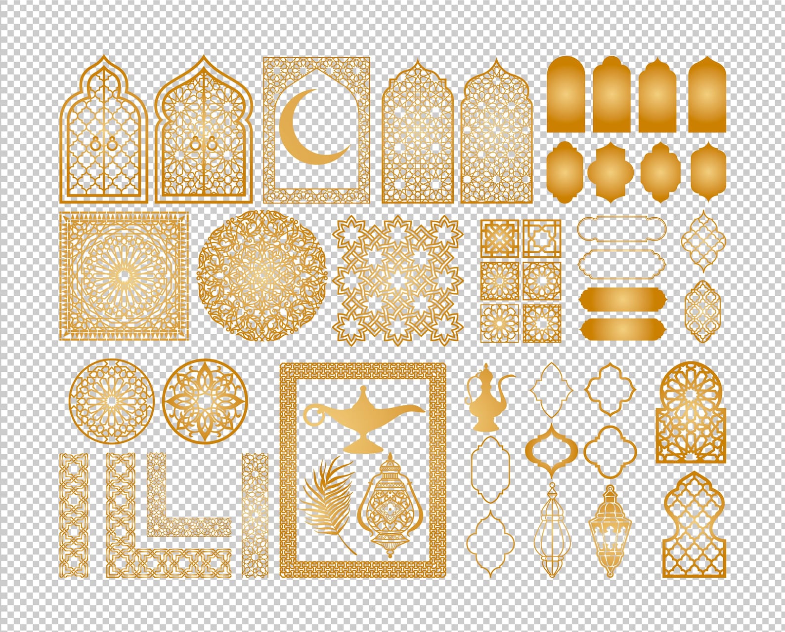 SALE 50 Arabian Oriental Vector Elements. Arabic Ornament. Digital ...