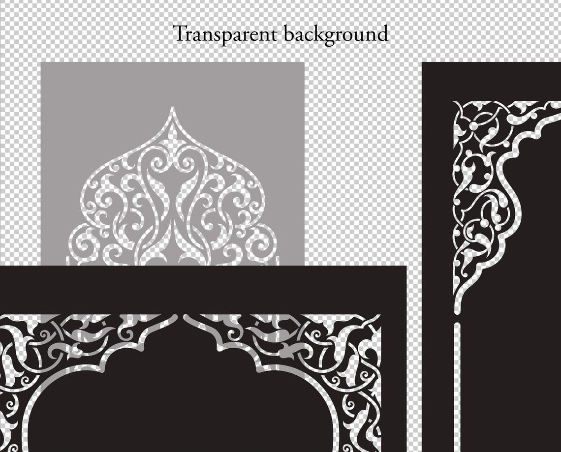 Oriental Arabic Arches Digital Stencil Templates. Vector Patterns SVG ...
