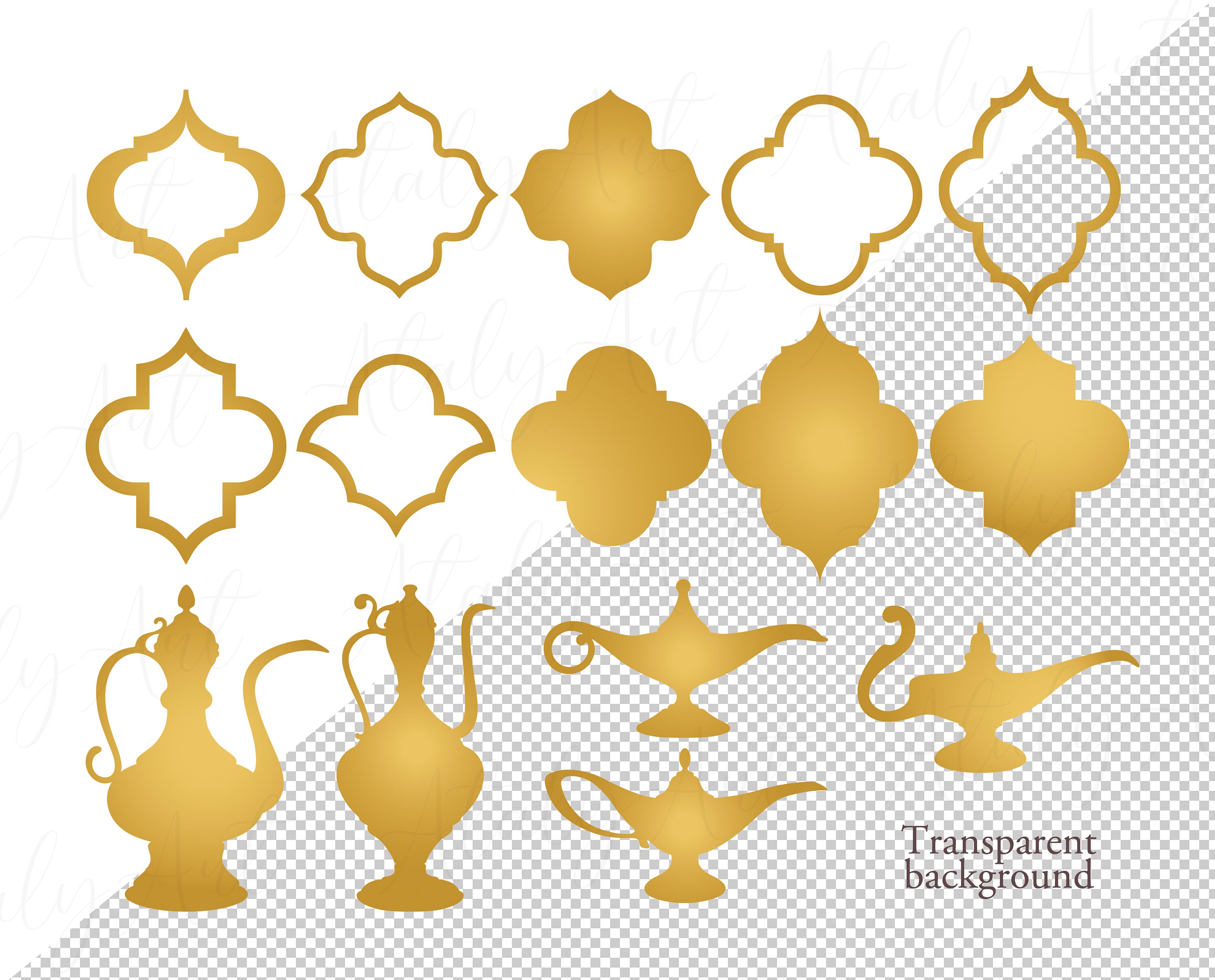 Moroccan Vector Digital Clipart. Arabian Ornament. Arabic Lantern, Lamp ...