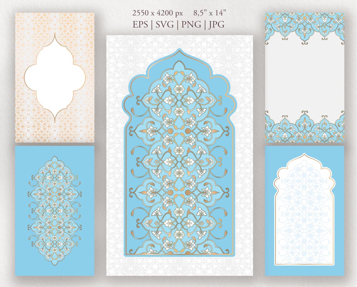Oriental Arabian Templates. Frameworks for Invitations, Cards. Moroccan ...