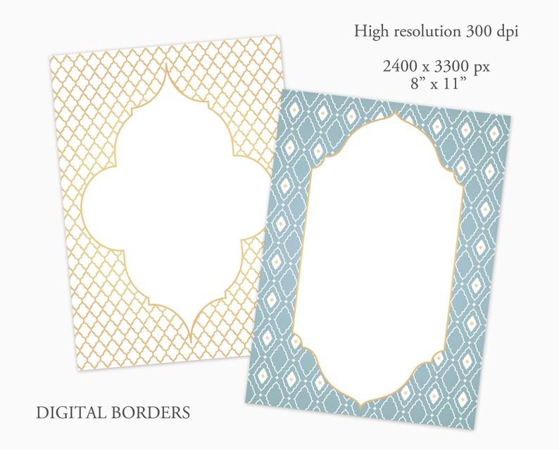 Moroccan Arabic Frames. Vector Borders Bundle. Digital Clipart EPS ...