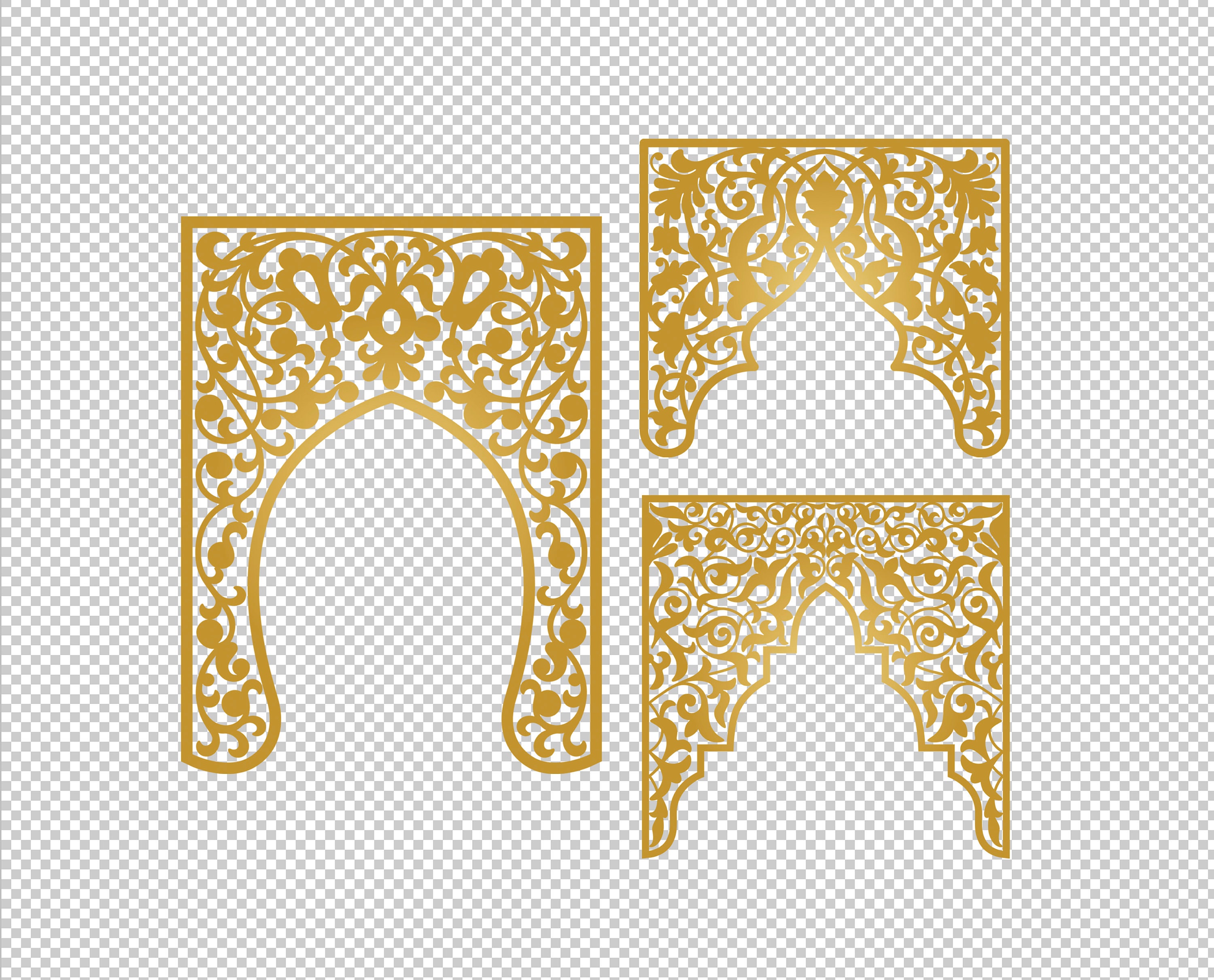 Arabic Arches Vector Set. Arabian Oriental Ornament. Digital Clipart ...