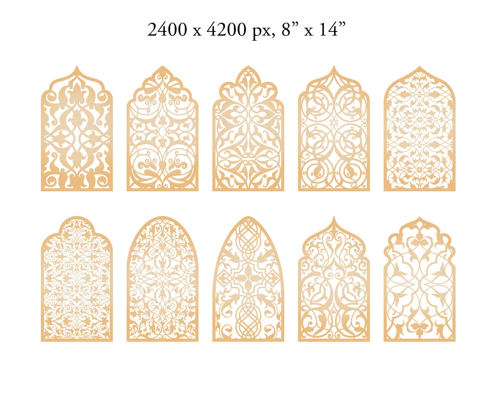 Arabian Digital Arches. Oriental Floral Ornament. Moroccan Decoration ...