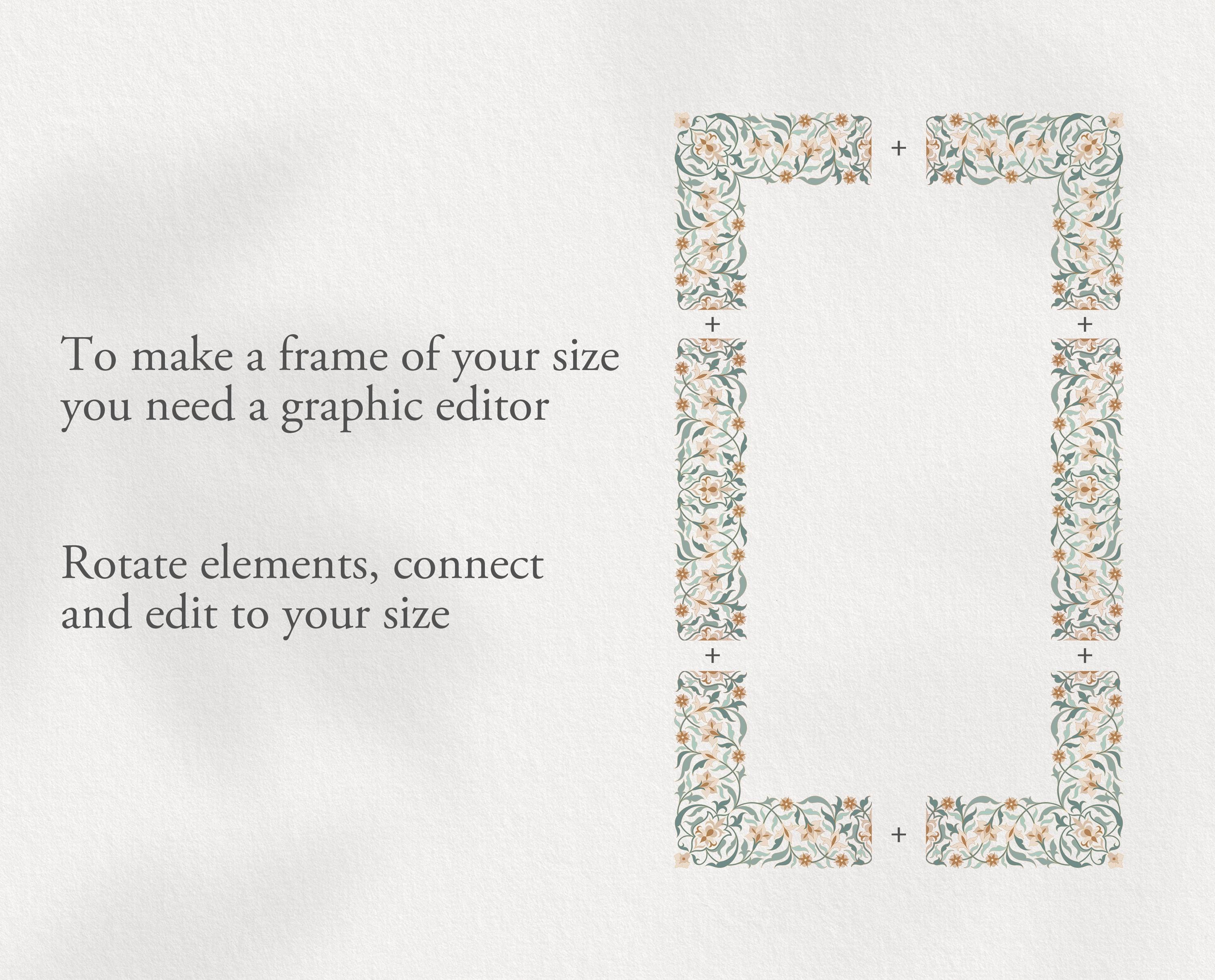 Oriental Borders and Corners. Arabian Floral Decorative Frames. Indian ...