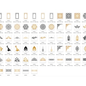 Arabian Oriental Decorative Elements SVG. Arabic Ornament PNG. Digital ...