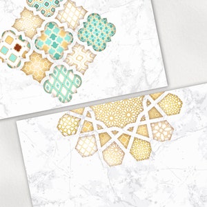 Moroccan Digital Posters Set. Arabic Cards, Background, Invitation ...