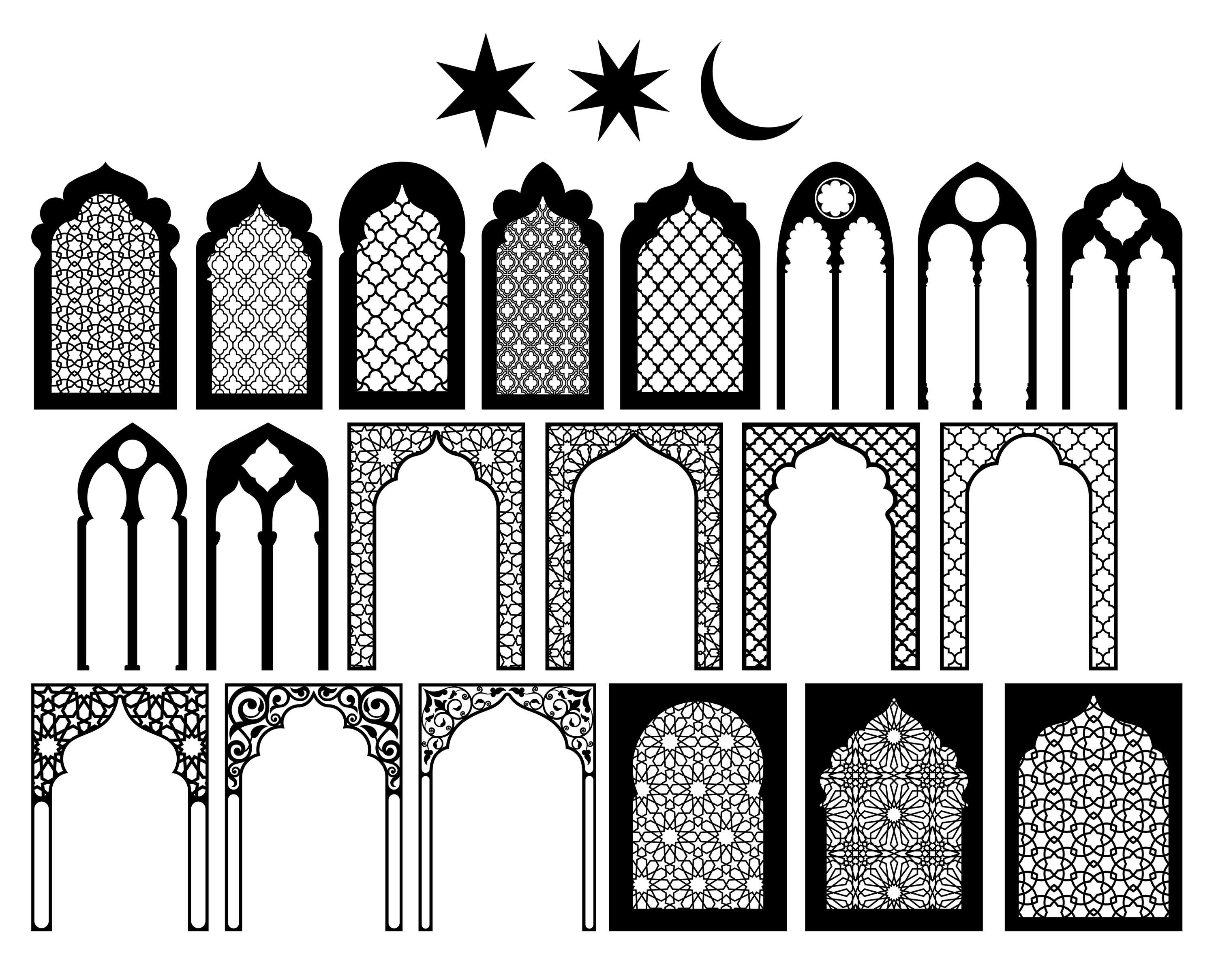 Arabian Arches Digital Bundle. Moroccan Vector Arches. SVG Arabic Cut ...