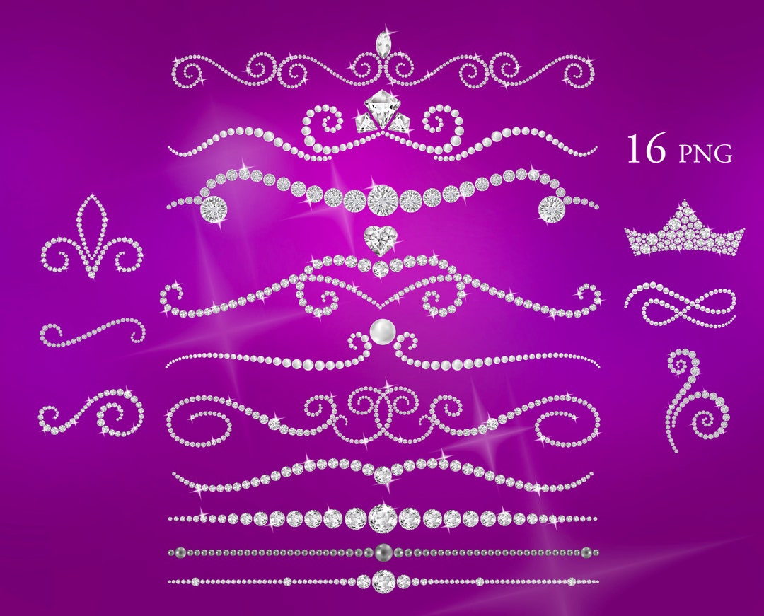 Diamond Digital Dividers Clipart, 16 PNG Transparent, Wedding Luxury ...