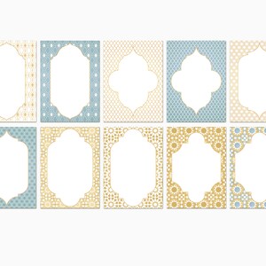 Moroccan Arabic Frames. Vector Borders Bundle. Digital Clipart EPS ...