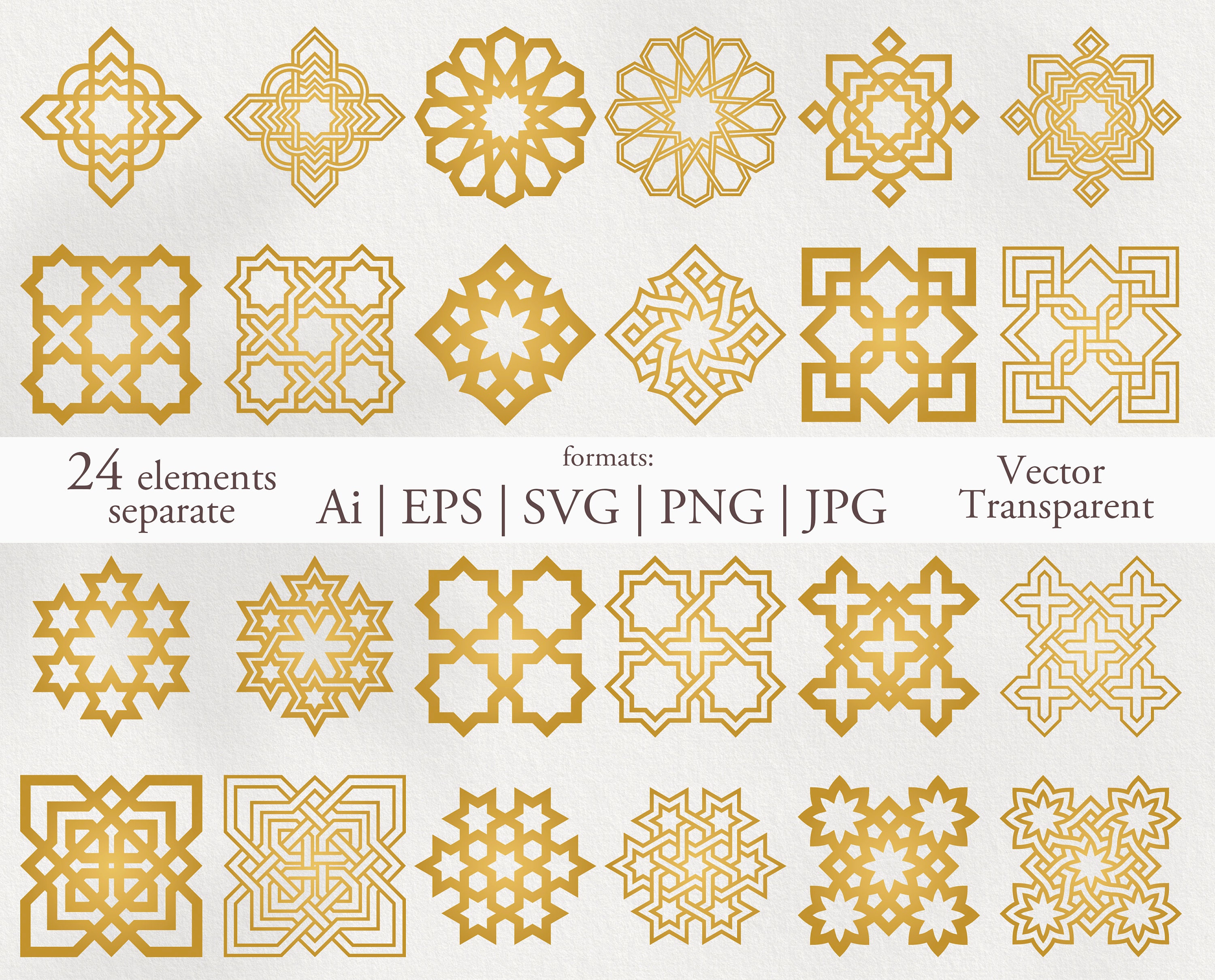 Arabic Oriental Vector Pattern. Arabian Ornament. Digital Clipart. SVG ...