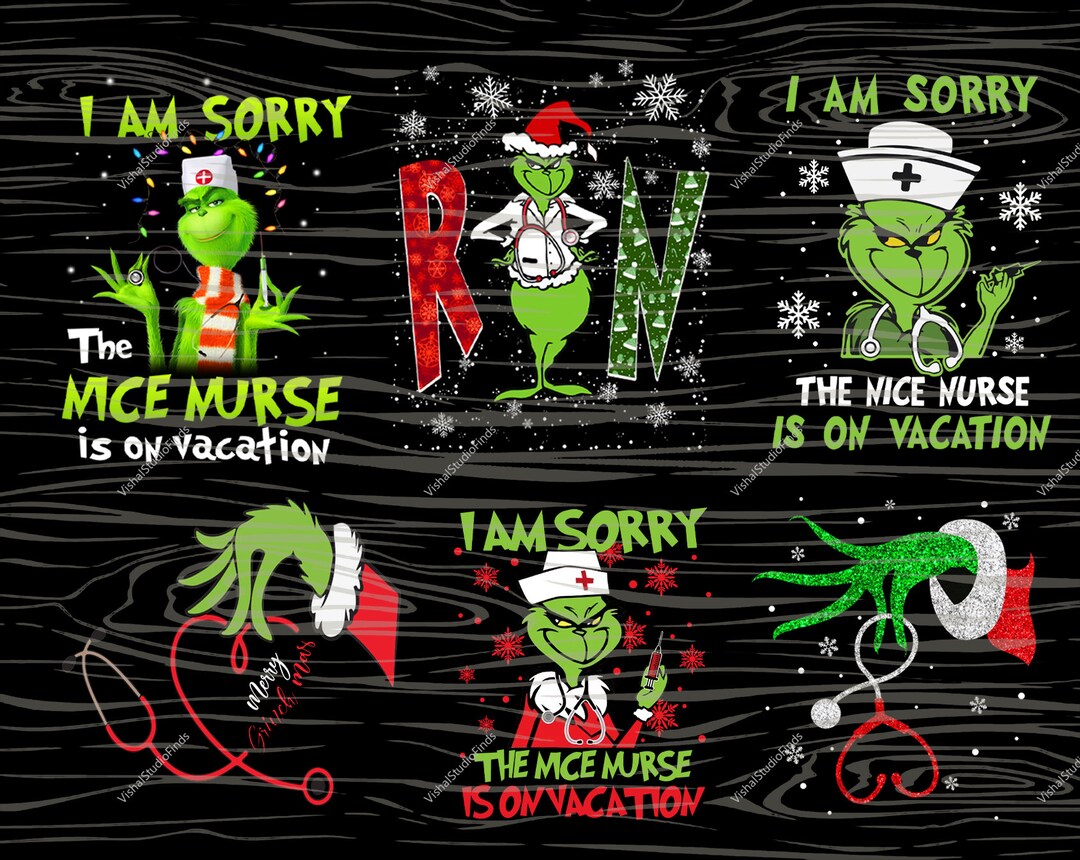 The Grinch Nurse Christmas PNG Bundles Grinch Nurse I Am - Etsy