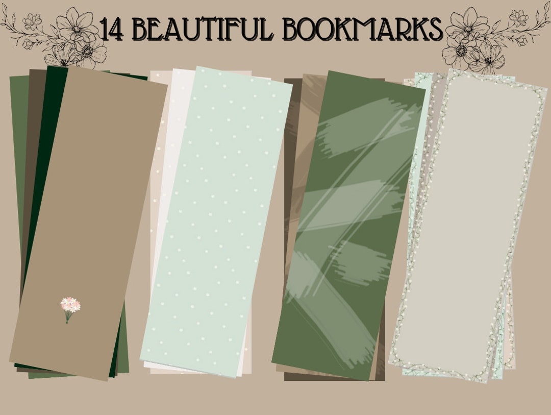 14 Beautiful Bookmarks Pretty Minimalistic Aesthetic Women's Floral ...