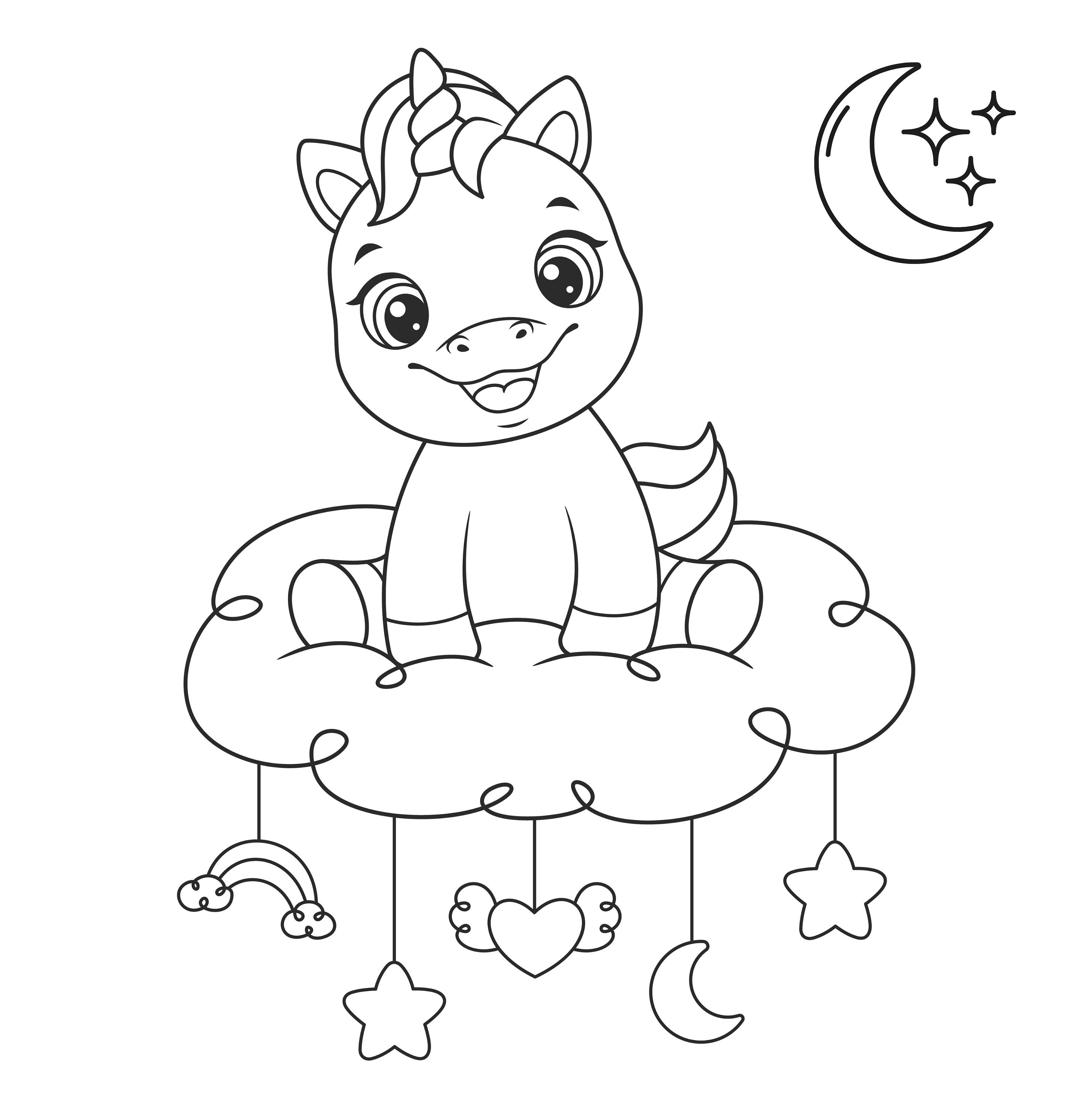 Cute Unicorn Coloring Book for Kids - Etsy