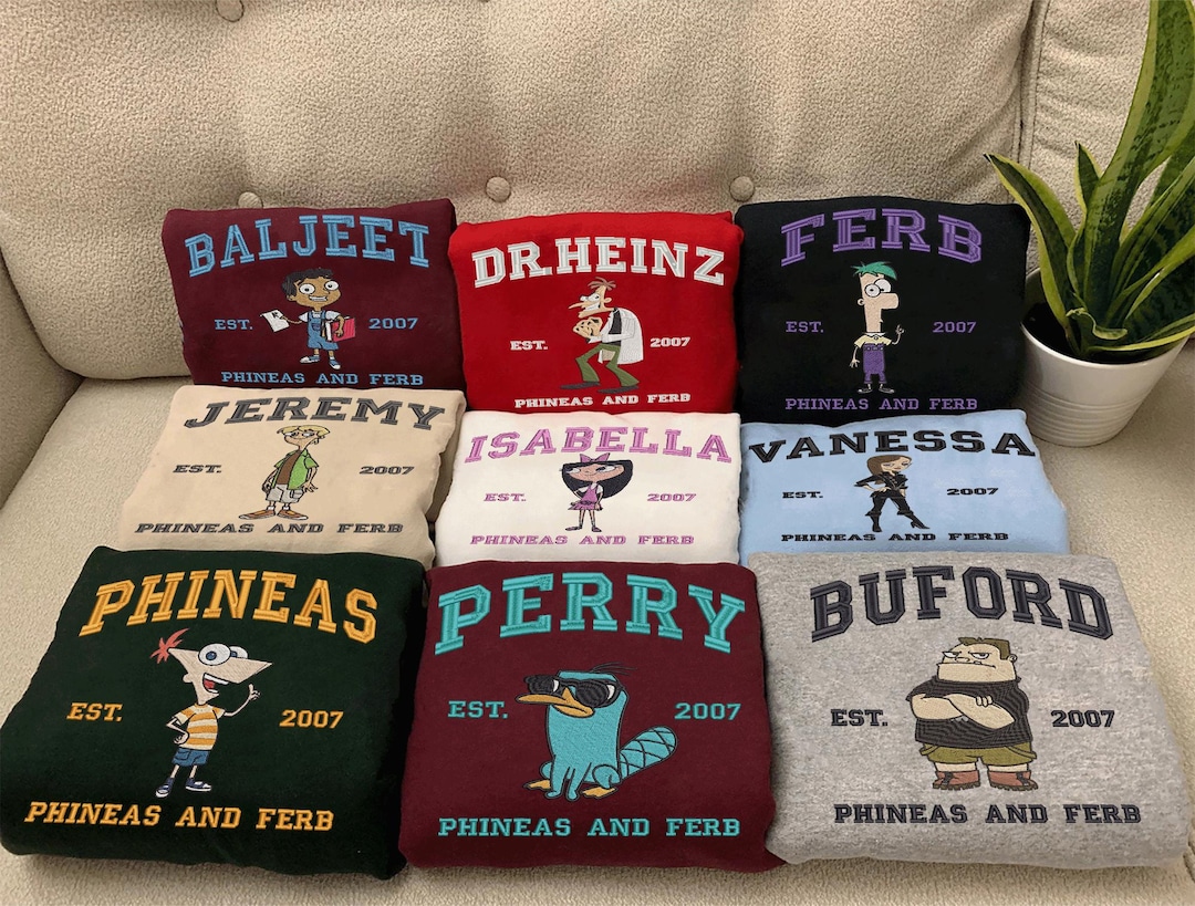 Custom Disney Phineas and Ferb Embroidery Sweatshirt, Phineas & Ferb ...