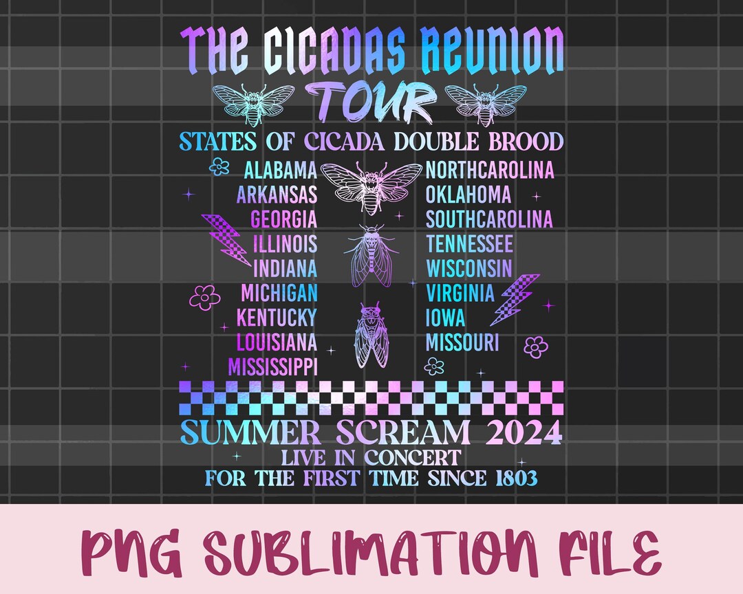 The Cicadas Reunion Tour Png, Cicadas Invasion Summer Scream 2024 Png ...