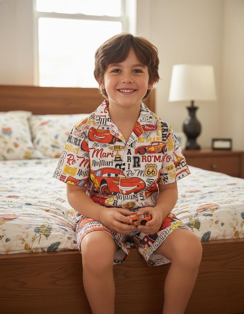 Custom Name Lightning Mcqueen Baby Pajama Set, Baby Shower Gift, Disney ...