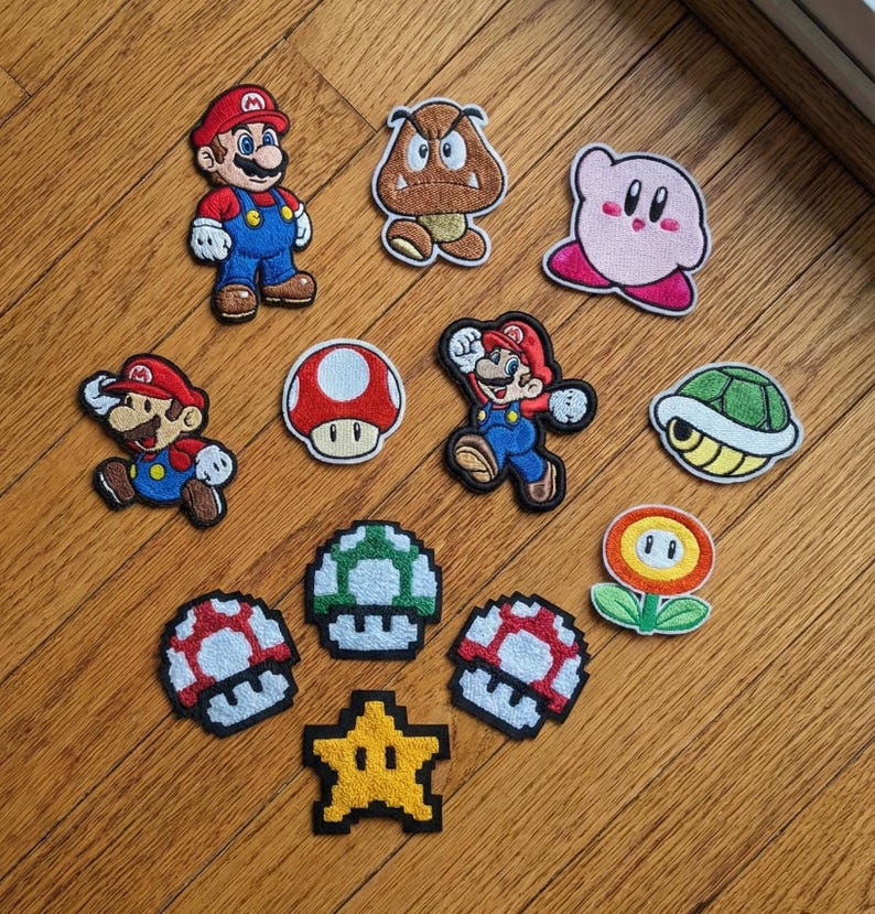 Mario Kart Inspired Iron on Patches 3inch, Embroidery Super Mario Inspired Iron on Patch, Super ...