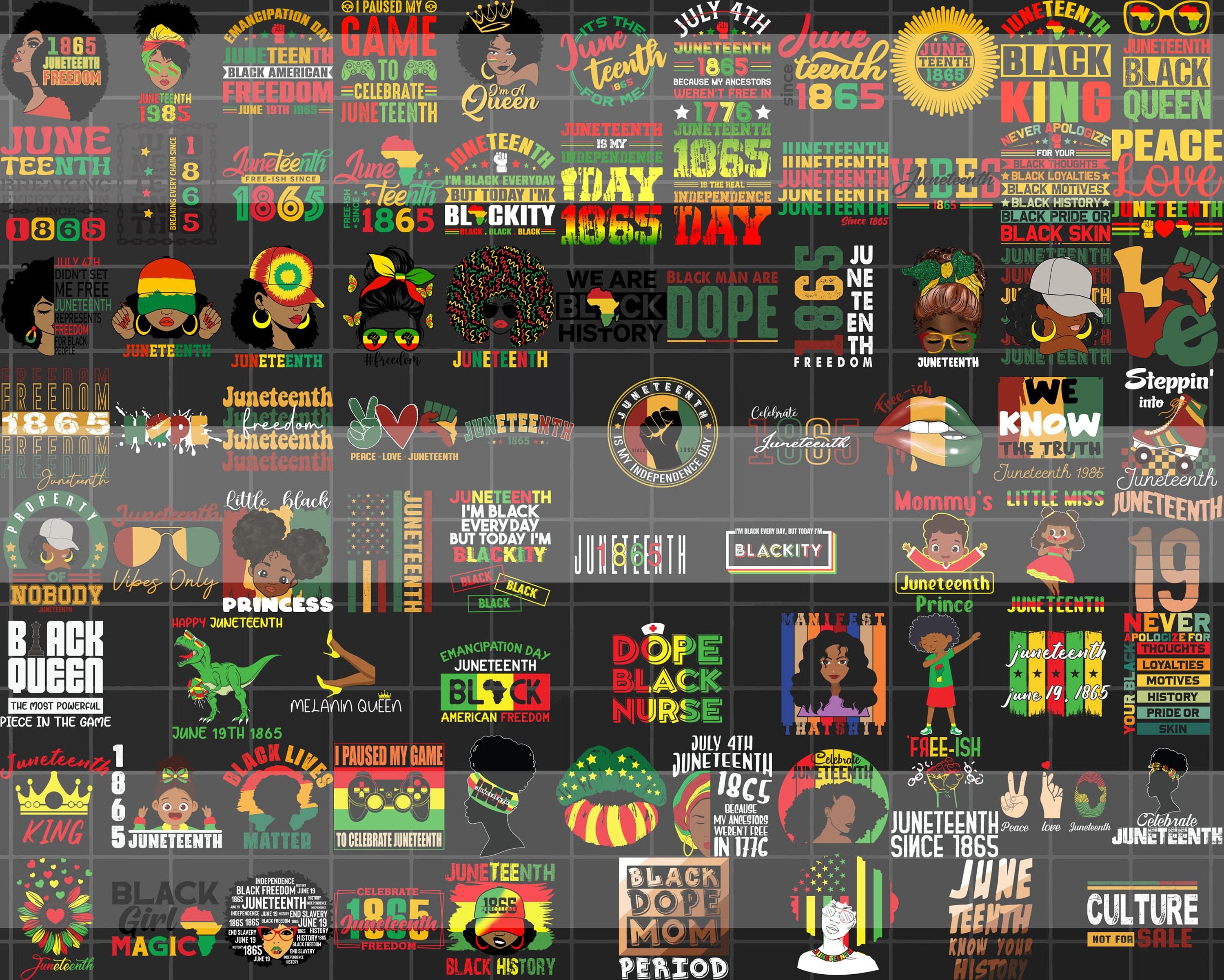 Juneteenth Png Bundle, Black History Png Sublimation, 1865 Freeish ...